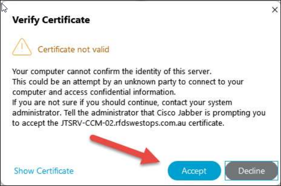 Cisco Jabber and CUAC Login Process – SHOC – RFDS Western Operations
